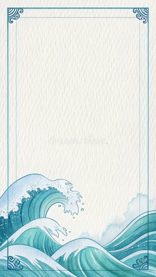 Wave Border Paper Texture Fluid and Calming Stock Illustration ...