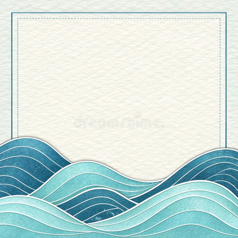 Wave Border Paper Texture Fluid and Calming Stock Illustration ...