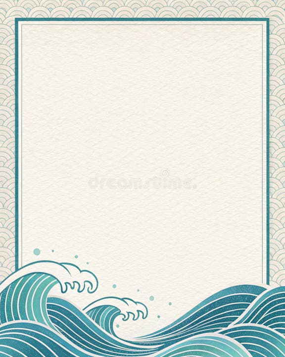 Wave Border Paper Texture Fluid and Calming Stock Illustration ...