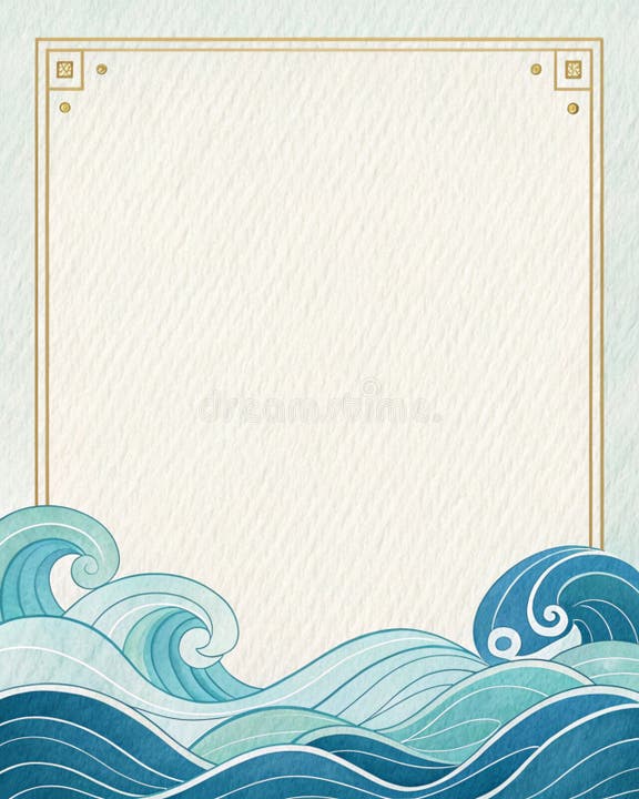 Wave Border Paper Texture Fluid and Calming Stock Illustration ...