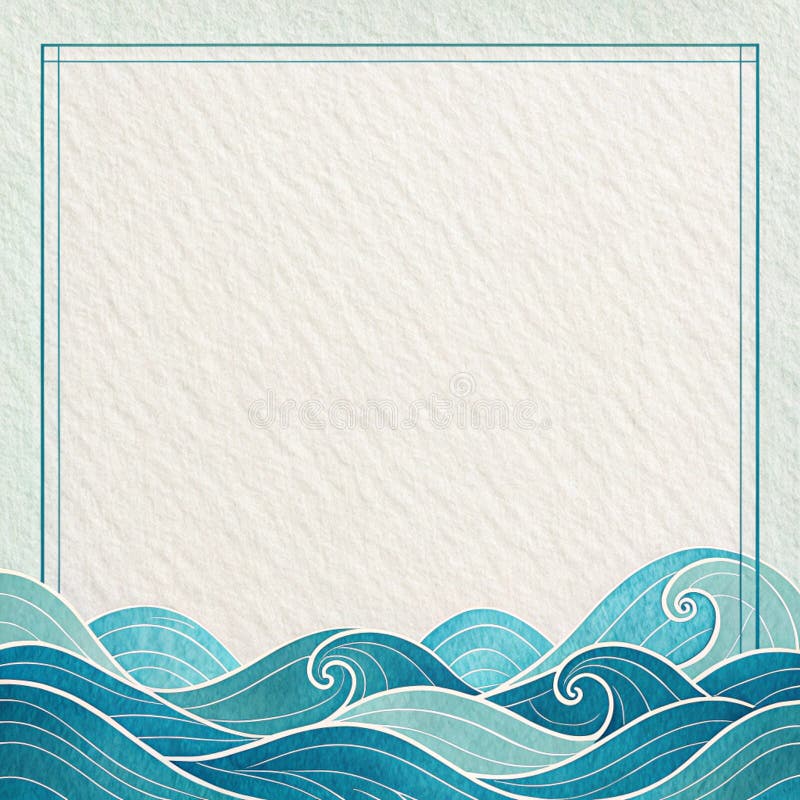 Wave Border Paper Texture Fluid and Calming Stock Illustration ...