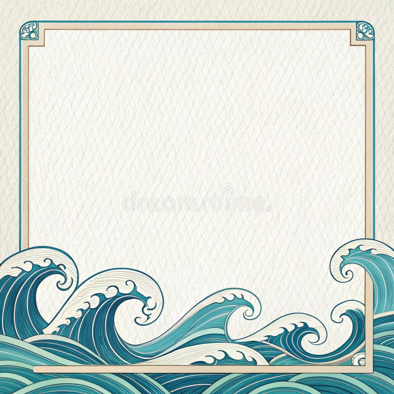 Wave Border Paper Texture Fluid and Calming Stock Illustration ...