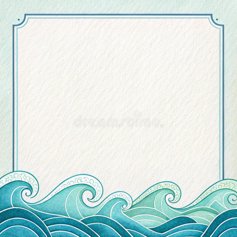 Wave Border Paper Texture Fluid and Calming Stock Illustration ...