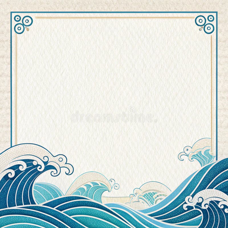 Wave Border Paper Texture Fluid and Calming Stock Illustration ...