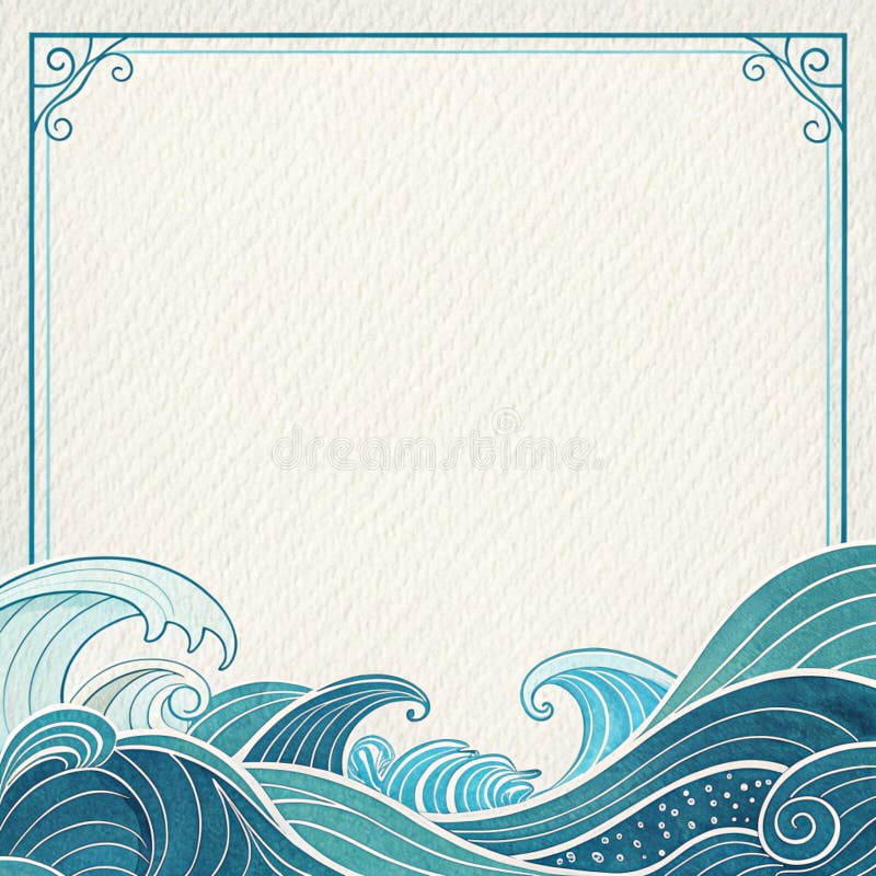 Wave Border Paper Texture Fluid and Calming Stock Illustration ...