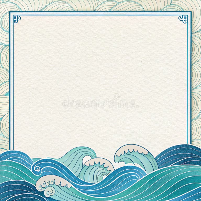 Wave Border Paper Texture Fluid and Calming Stock Illustration ...