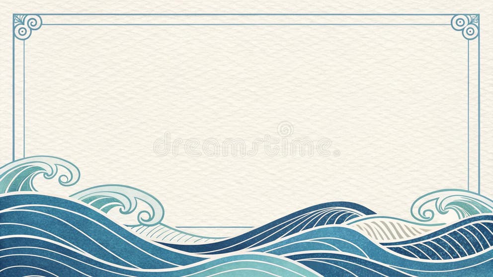 Wave Border Paper Texture Fluid and Calming Stock Illustration ...