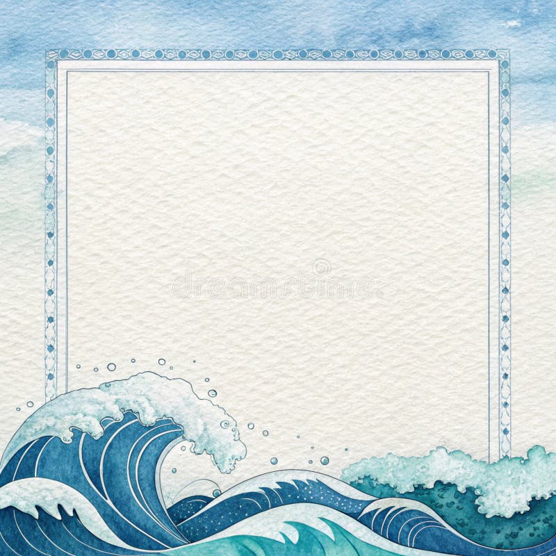 Wave Border Paper Texture Fluid and Calming Stock Illustration ...