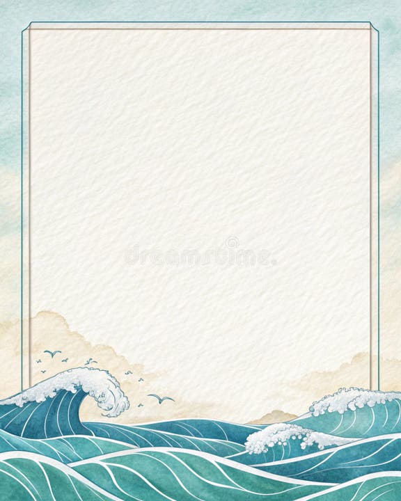 Wave Border Paper Texture Fluid and Calming Stock Illustration ...