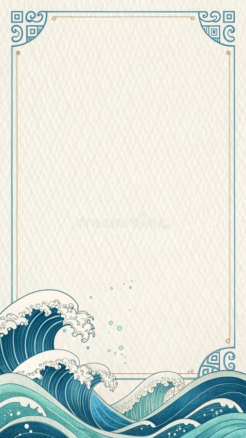 Wave Border Paper Texture Fluid and Calming Stock Illustration ...