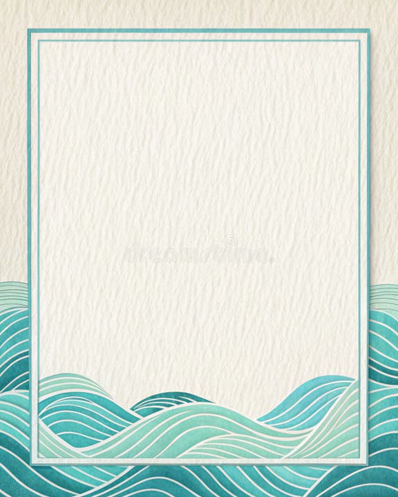 Wave Border Paper Texture Fluid and Calming Stock Illustration ...