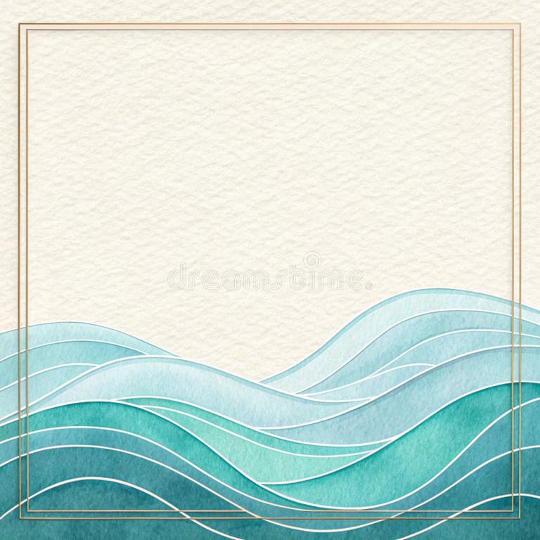 Wave Border Paper Texture Fluid and Calming Stock Illustration ...