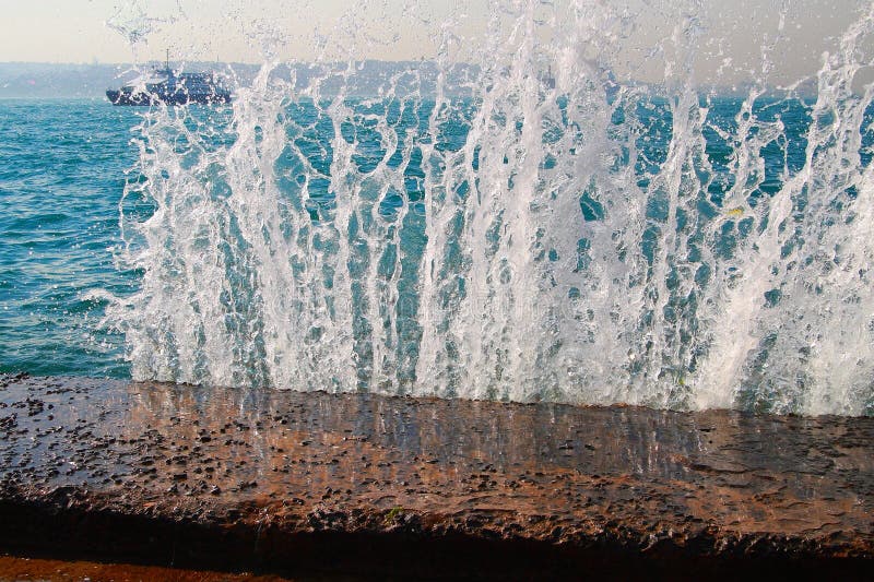 Wave break stock image. Image of blue, sunny, water, seaside - 25954035