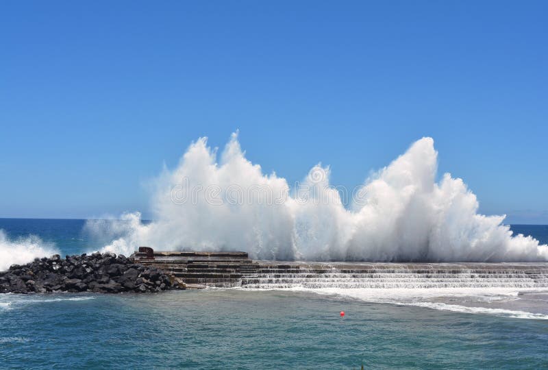 Harbour wave Kalk Bay stock photo. Image of harbor, breakwater - 12158590
