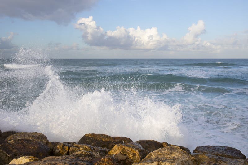 A Wave Breaking on the Shore Stock Image - Image of ocean, beach: 112704705