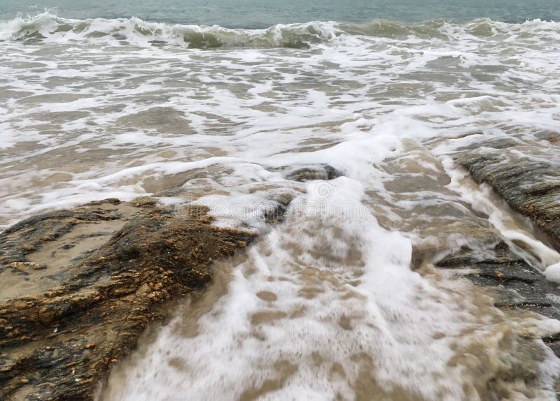 Wave Breaking Stones in the Sea Stock Image - Image of cost, outdoor ...