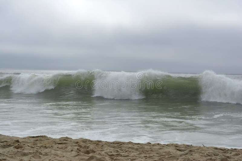Wave Breaking Zone on the Beach Sand Stock Photo - Image of natural ...