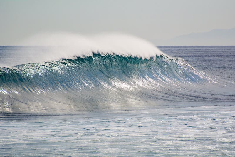 Empty Wave Breaking in Silver and Blue Tone in Indonesia Stock Photo ...
