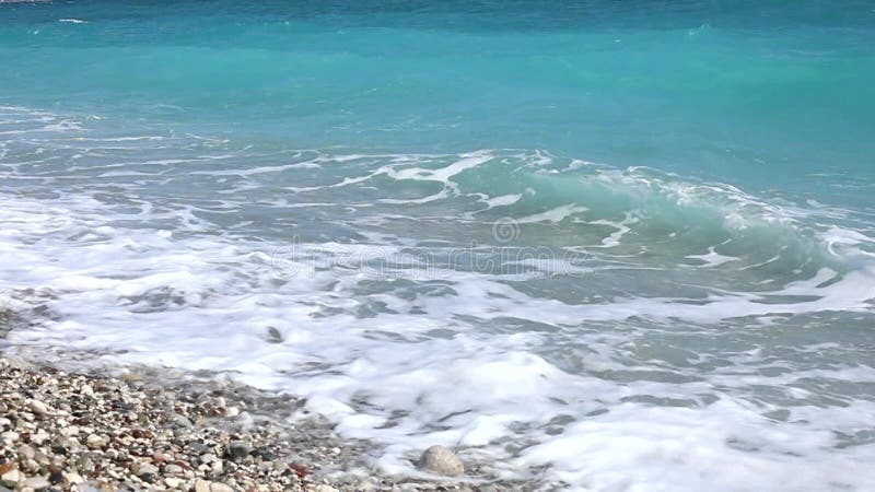 Wave Breaks Slow Motion on a Pebble Beach Stock Footage - Video of ...