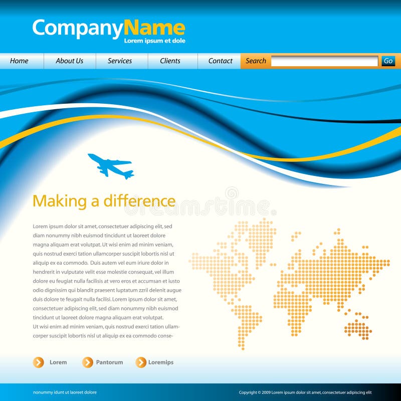 Wave business web template stock vector. Illustration of layout - 9456653