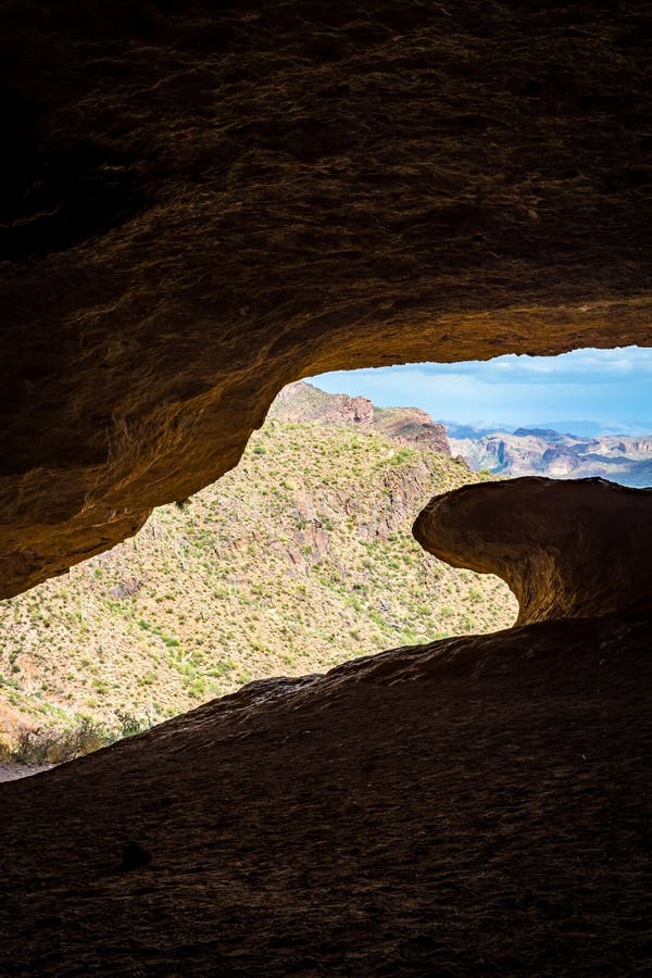 Wave Cave in Superstition Mountains Stock Photo - Image of cave ...