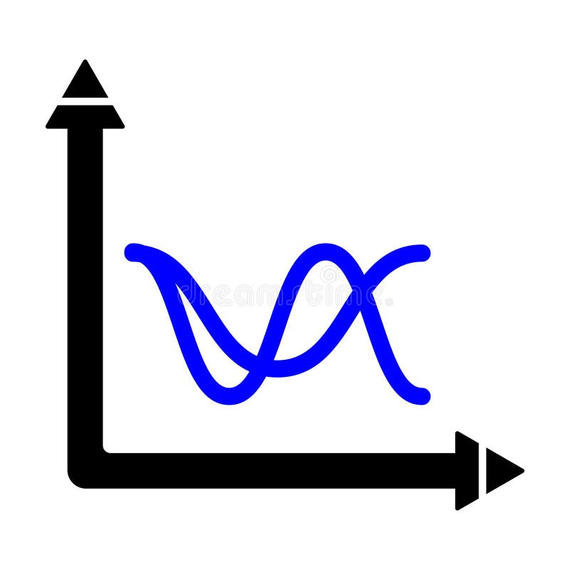 Wave Chart Line Vector Doodle Simple Icon Stock Vector - Illustration ...