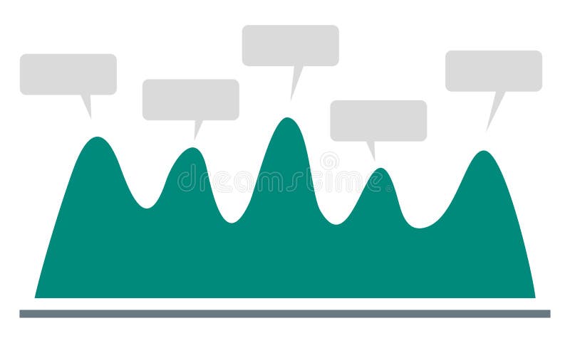 Wave Chart Icon, Flat Style Stock Vector - Illustration of backgrounds ...