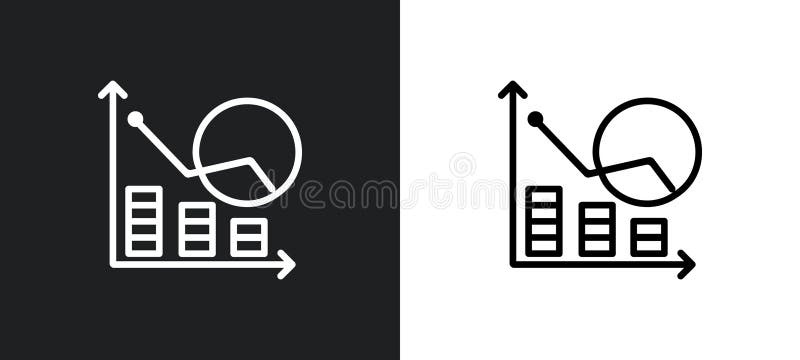 Wave Chart Outline Icon in White and Black Colors. Wave Chart Flat ...