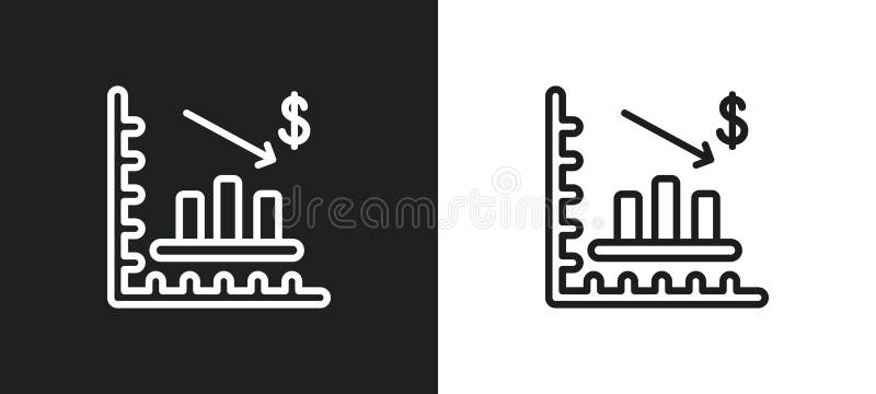 Wave Chart Outline Icon in White and Black Colors. Wave Chart Flat ...