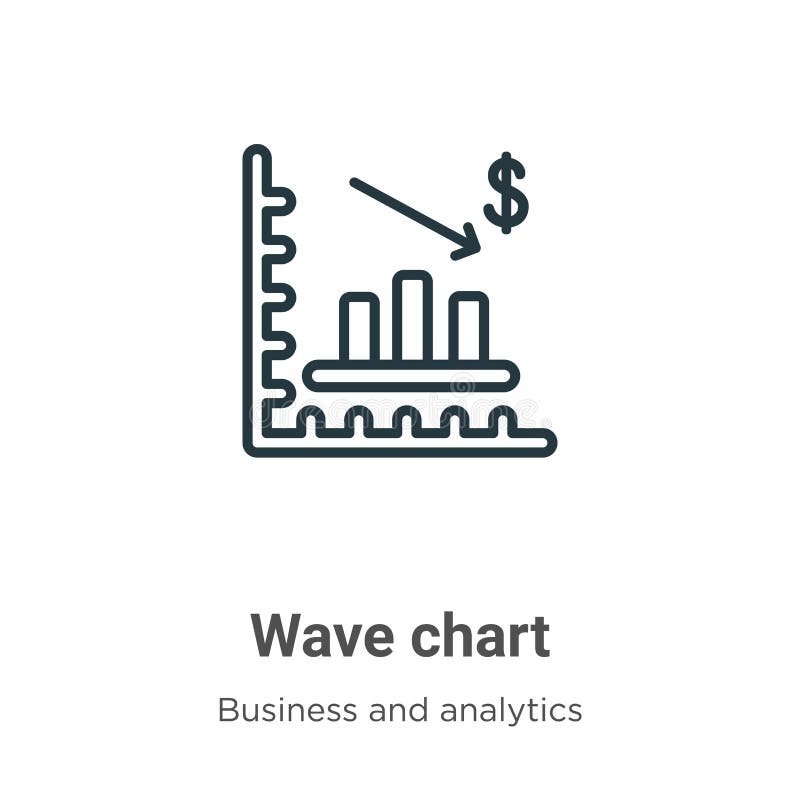 Wave Chart Outline Vector Icon. Thin Line Black Wave Chart Icon, Flat ...