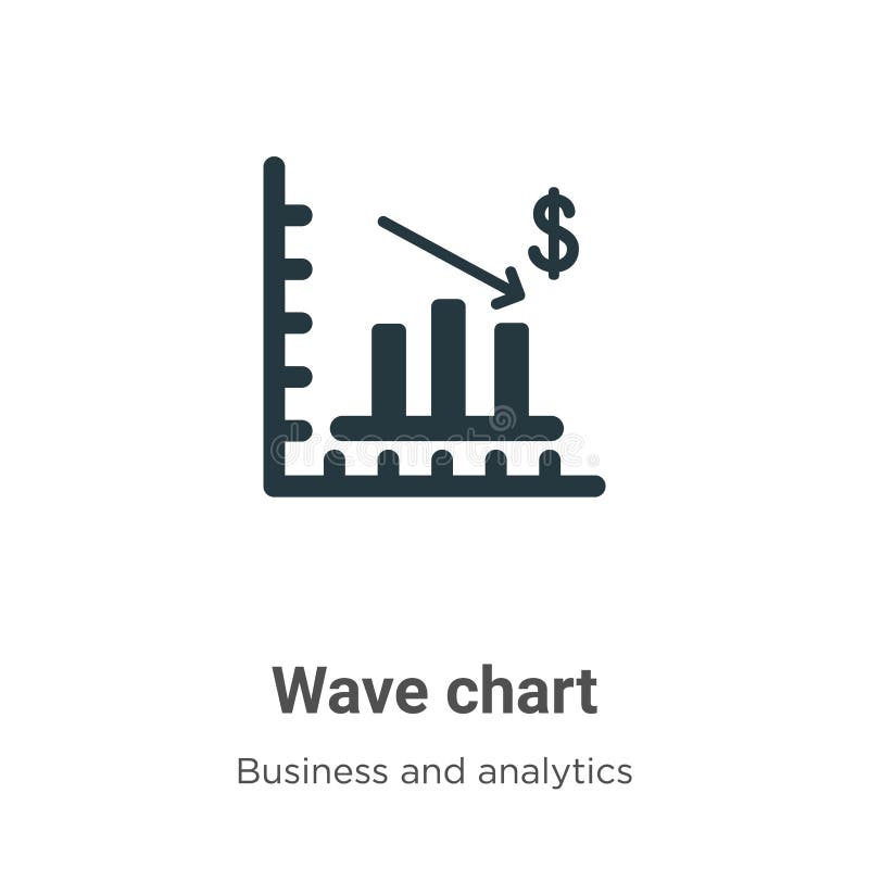 Wave Chart Vector Icon on White Background. Flat Vector Wave Chart Icon ...