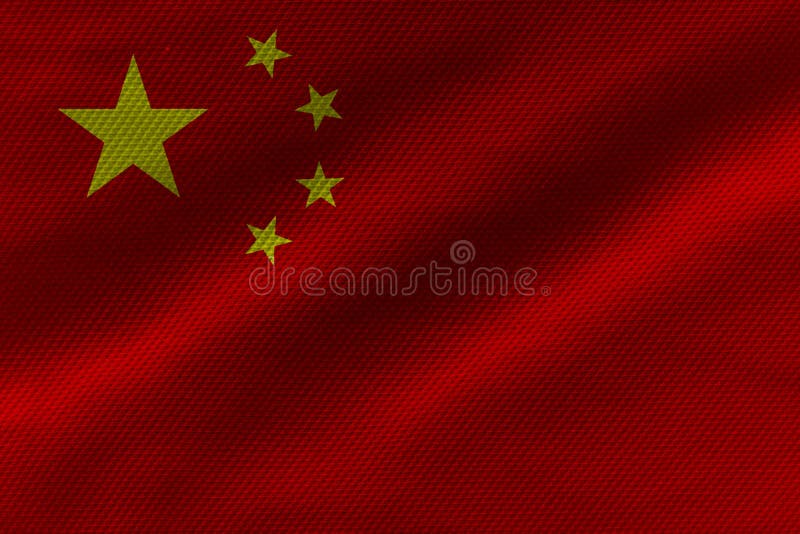 Wave of China Flag from Silk Cloth Stock Image - Image of communism ...