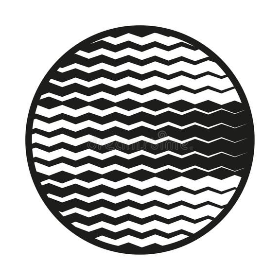 Wave Circle Icon. Horizontal Ripple Shape. Abstract Pattern Vector ...