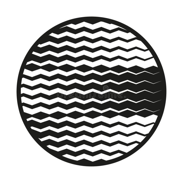 Wave Circle Icon. Horizontal Ripple Shape. Abstract Pattern Vector ...