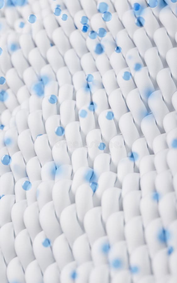 Wave Cloth with Cleaning Water Bubble, 3d Rendering Stock Illustration ...