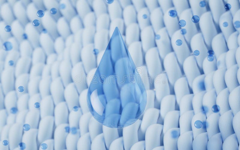 Wave Cloth with Cleaning Water Bubble, 3d Rendering Stock Illustration ...