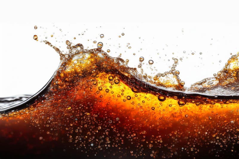 Wave of Cola or Sparkling Beverage Liquid Isolated on White Stock ...