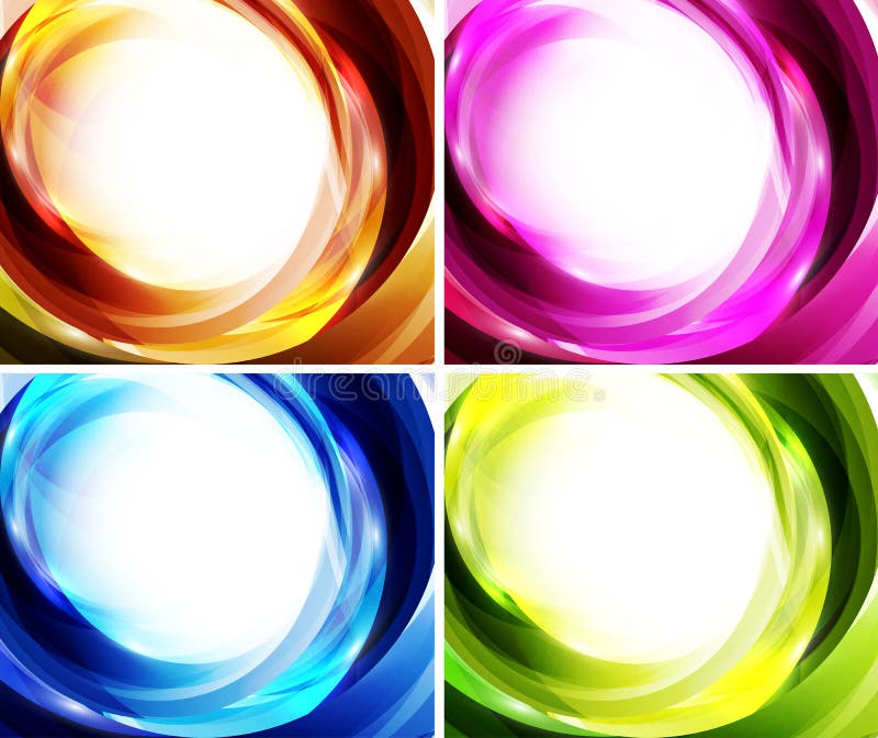Set of Four Abstract Backgrounds with Waves Stock Vector - Illustration ...