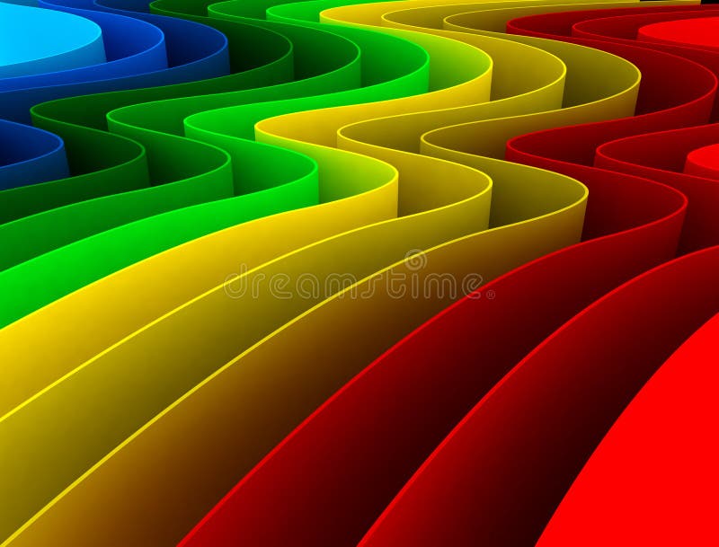 3d Colorful Waves Background Stock Illustration - Illustration of cover ...