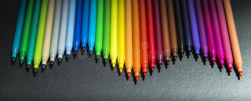 Wave of Colorful Magic Maker on Black Background Stock Image - Image of ...