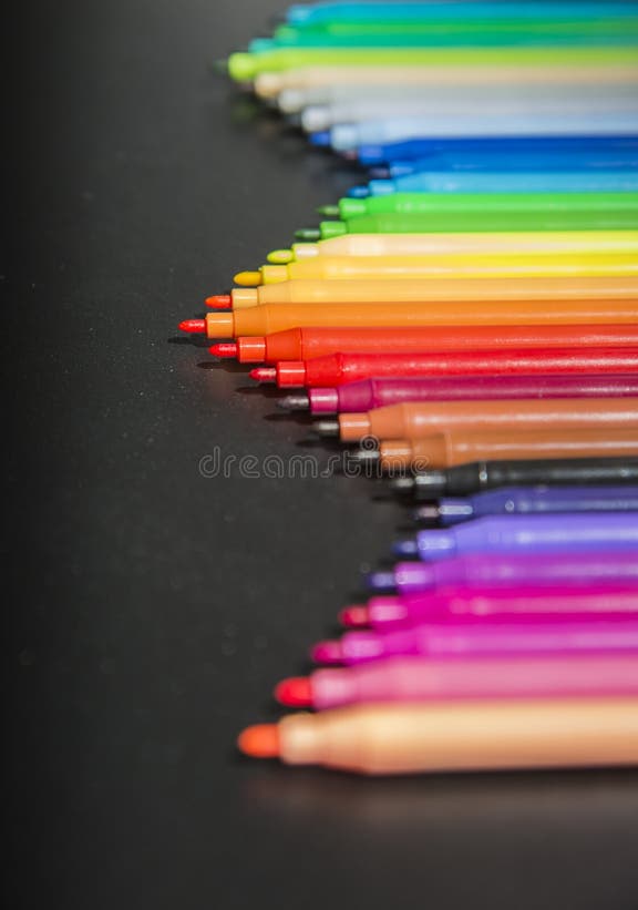 Wave of Colorful Magic Maker on Black Background Stock Image - Image of ...