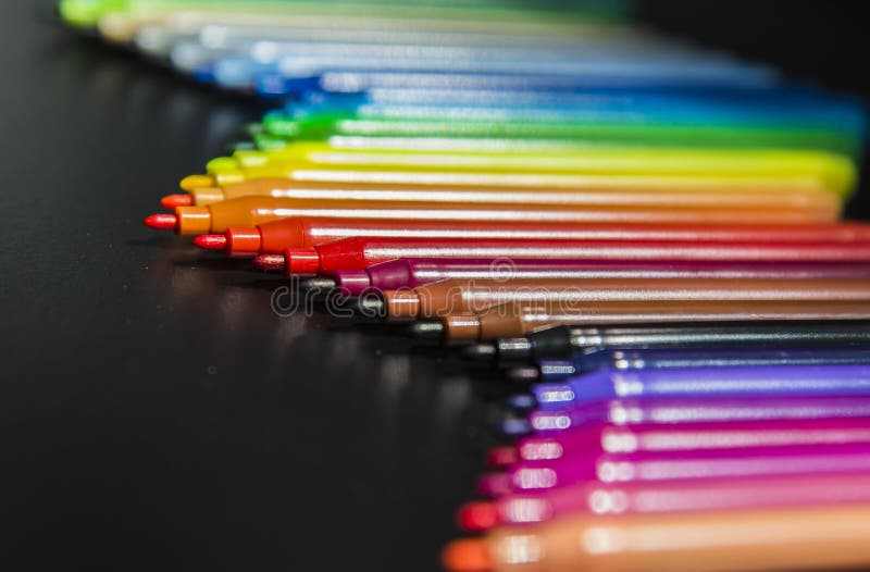 Wave of Colorful Magic Maker on Black Background Stock Image - Image of ...