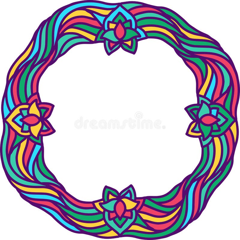 Wave Colorful Simple Flowers Frame. Vector Illustration. Stock Vector ...
