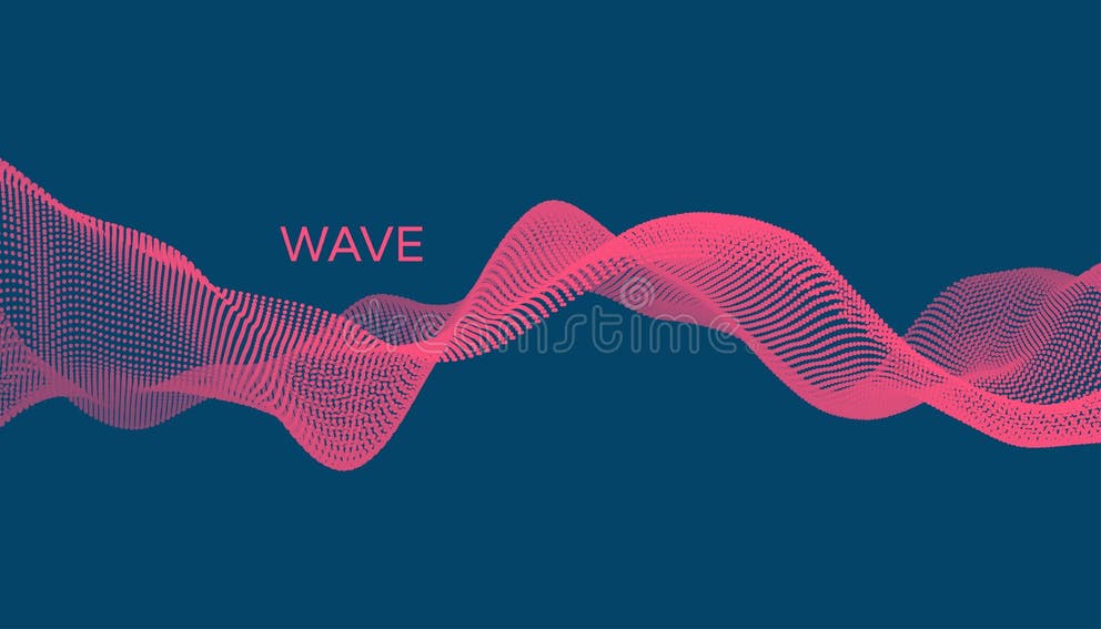 Wave with Connected Dots. Abstract Digital Background with Particles ...