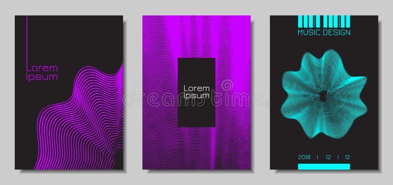 Wave Cover Design Templates Set. Stock Vector - Illustration of book ...