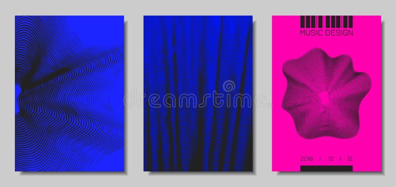 Wave Cover Design Templates Set. Stock Vector - Illustration of blend ...