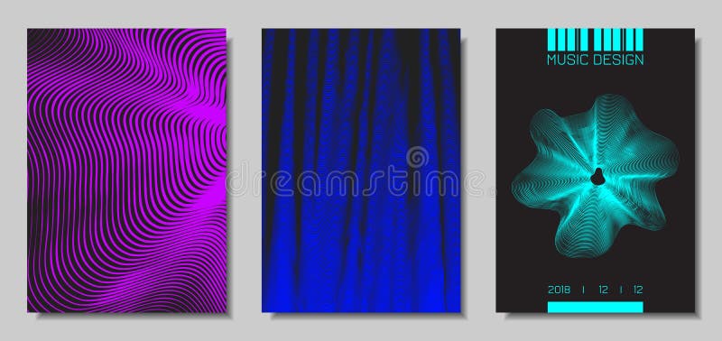 Wave Cover Design Templates Set. Stock Vector - Illustration of ...