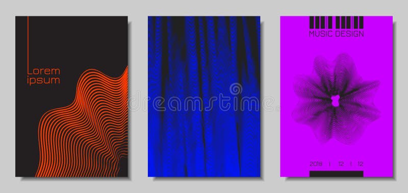 Wave Cover Design Templates Set. Stock Vector - Illustration of bright ...