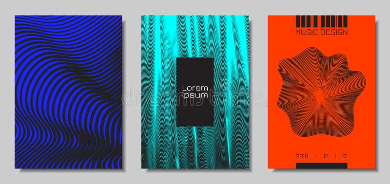 Wave Cover Design Templates Set. Stock Vector - Illustration of design ...