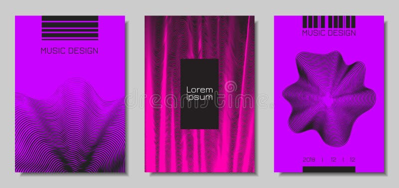 Wave Cover Design Templates Set. Stock Vector - Illustration of ...